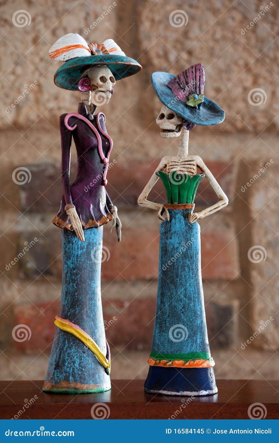 Day Of The Death. Traditional Mexican Catrina At The Window Of The Old ...