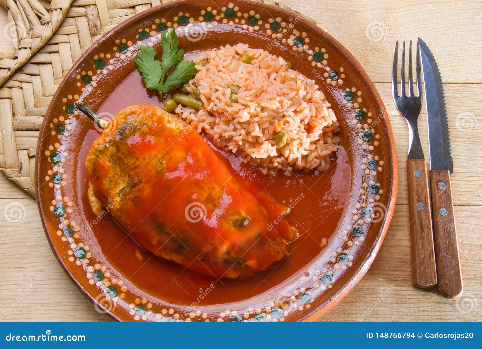 Mexican chile relleno stock photo. Image of plate, pepper - 148766794