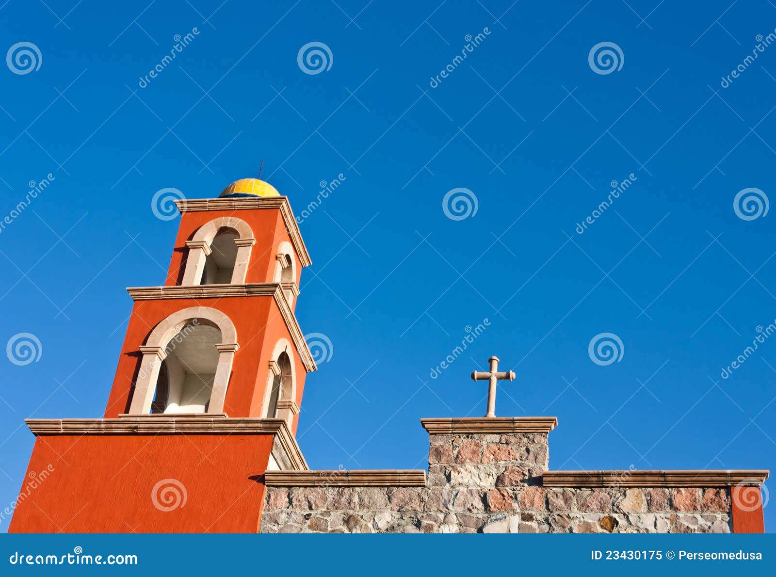 Mexican Church stock image. Image of cross, brick, historical - 23430175