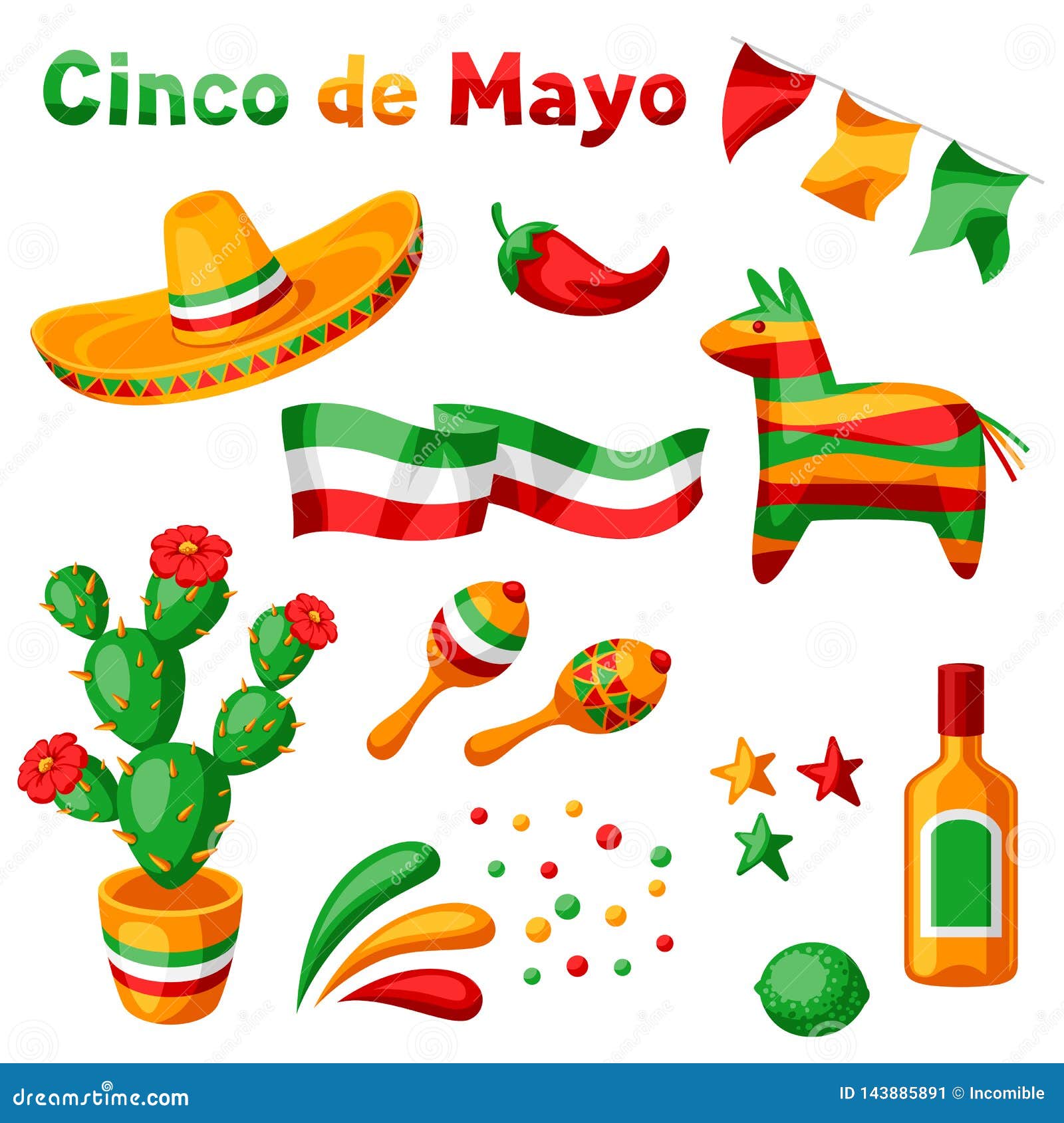 Mexican Cinco De Mayo Set of Objects. Stock Vector - Illustration of ... Mexican Cinco De Mayo Set of Objects. Stock Vector - Illustration of ...