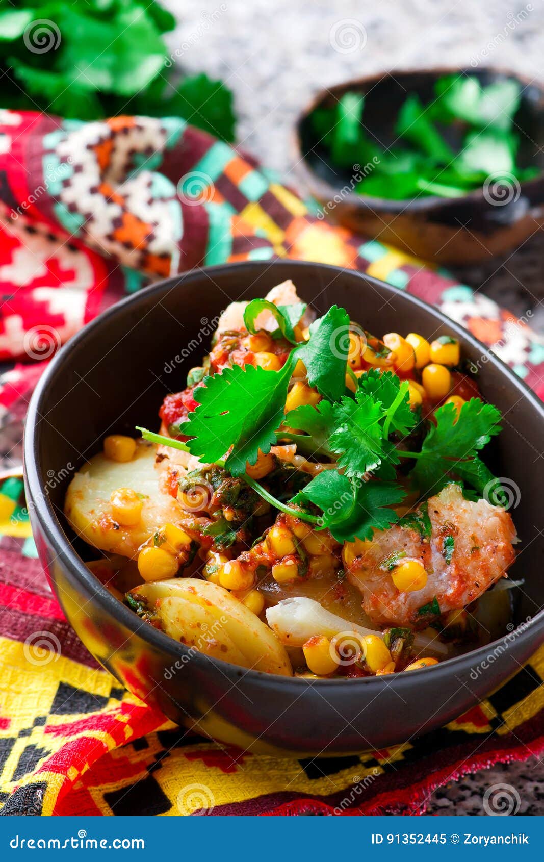 Mexican Cod and Potato Stew. Stock Image - Image of tomato, dish: 91352445