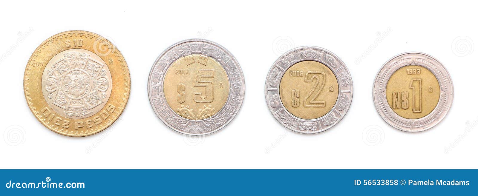 Mexican Coins stock photo. Image of rich, coin, five - 56533858