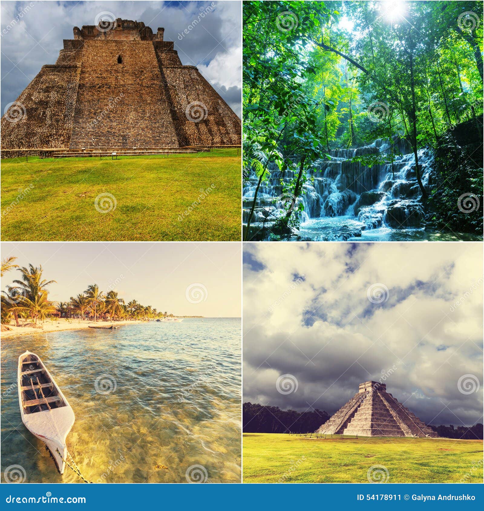 Mexican collage stock image. Image of chichenitza, journey - 54178911