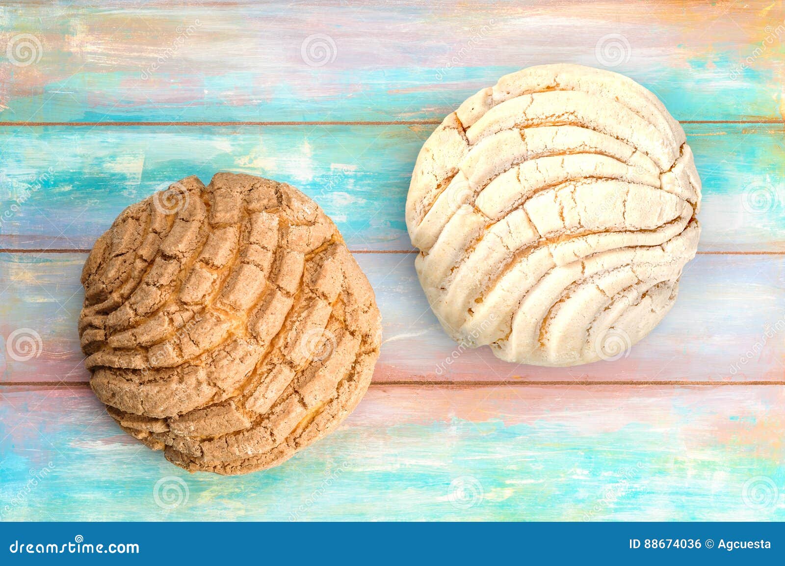 Mexican Conchas Sweet Bread Stock Photo - Image of breakfast, bakery ...