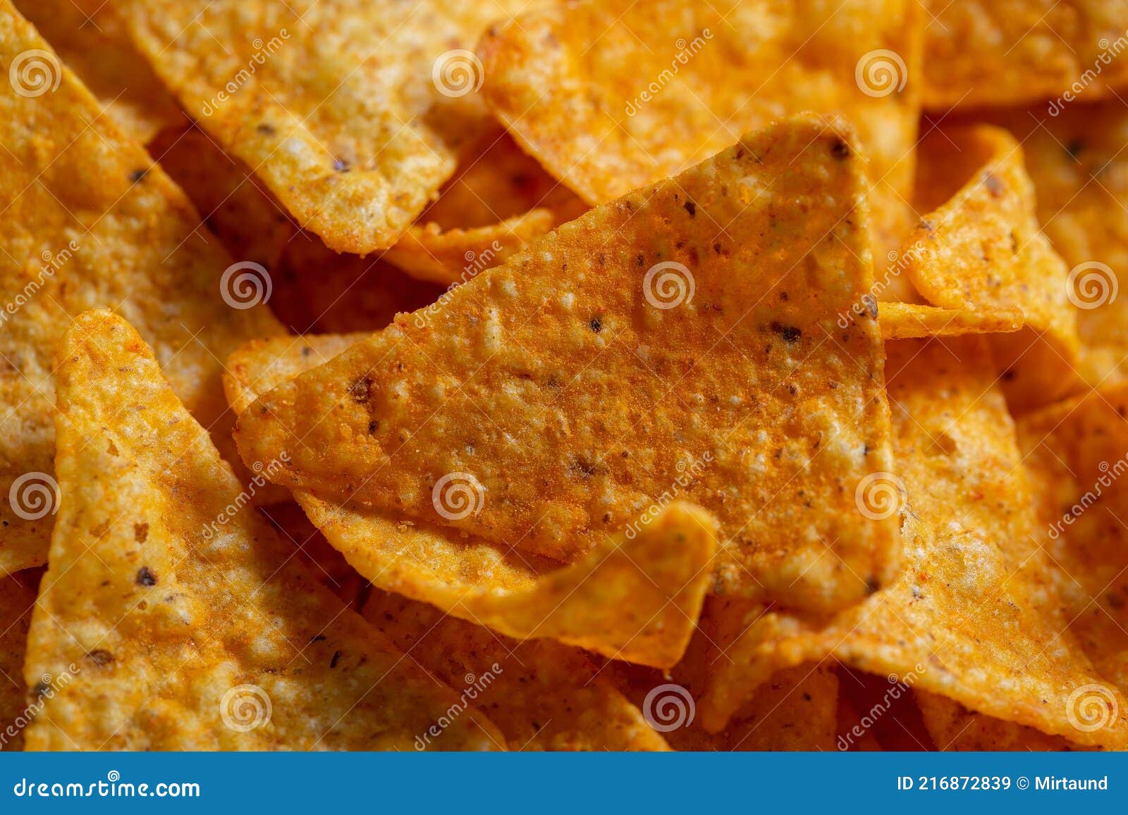 Mexican Corn Chips Triangle-shaped Nachos with Cheese Flavor Close-up ...