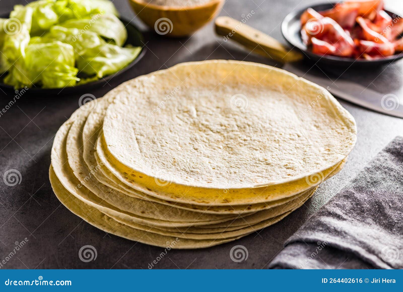 Mexican Corn Tortillas on Kitchen Table Stock Photo - Image of bread ...