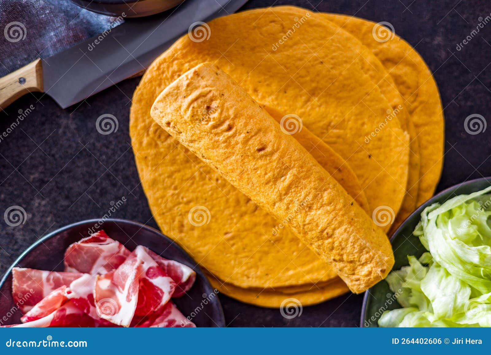 Mexican Corn Tortillas on Kitchen Table Stock Photo - Image of fajita ...