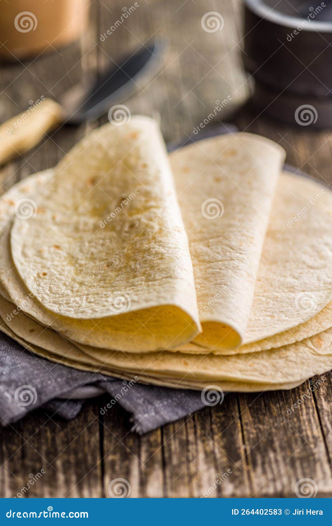 Mexican Corn Tortillas on Wooden Table Stock Image - Image of napkin ...