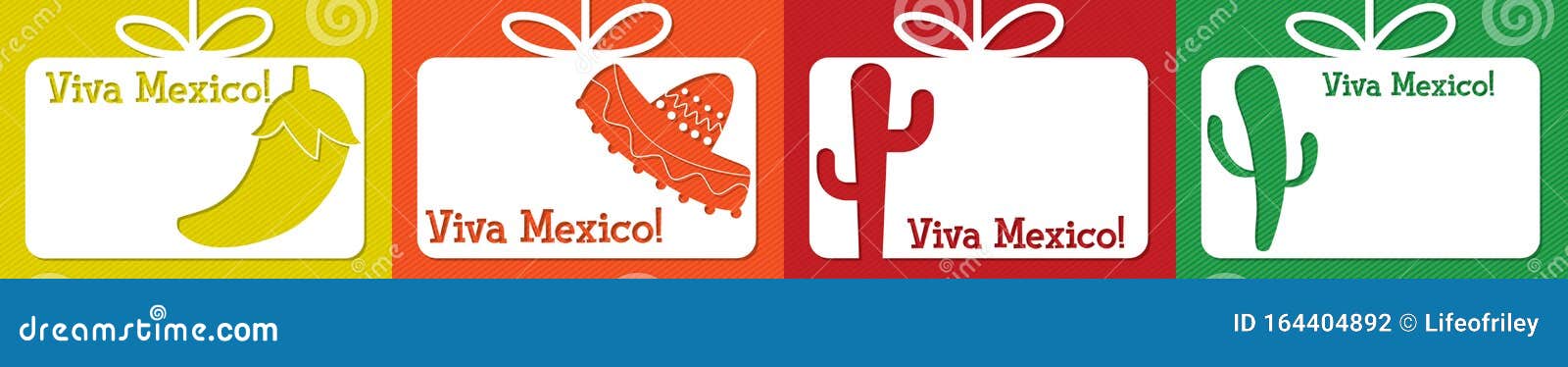 Mexican Cut Out Tag Collection Stock Vector - Illustration of business ...