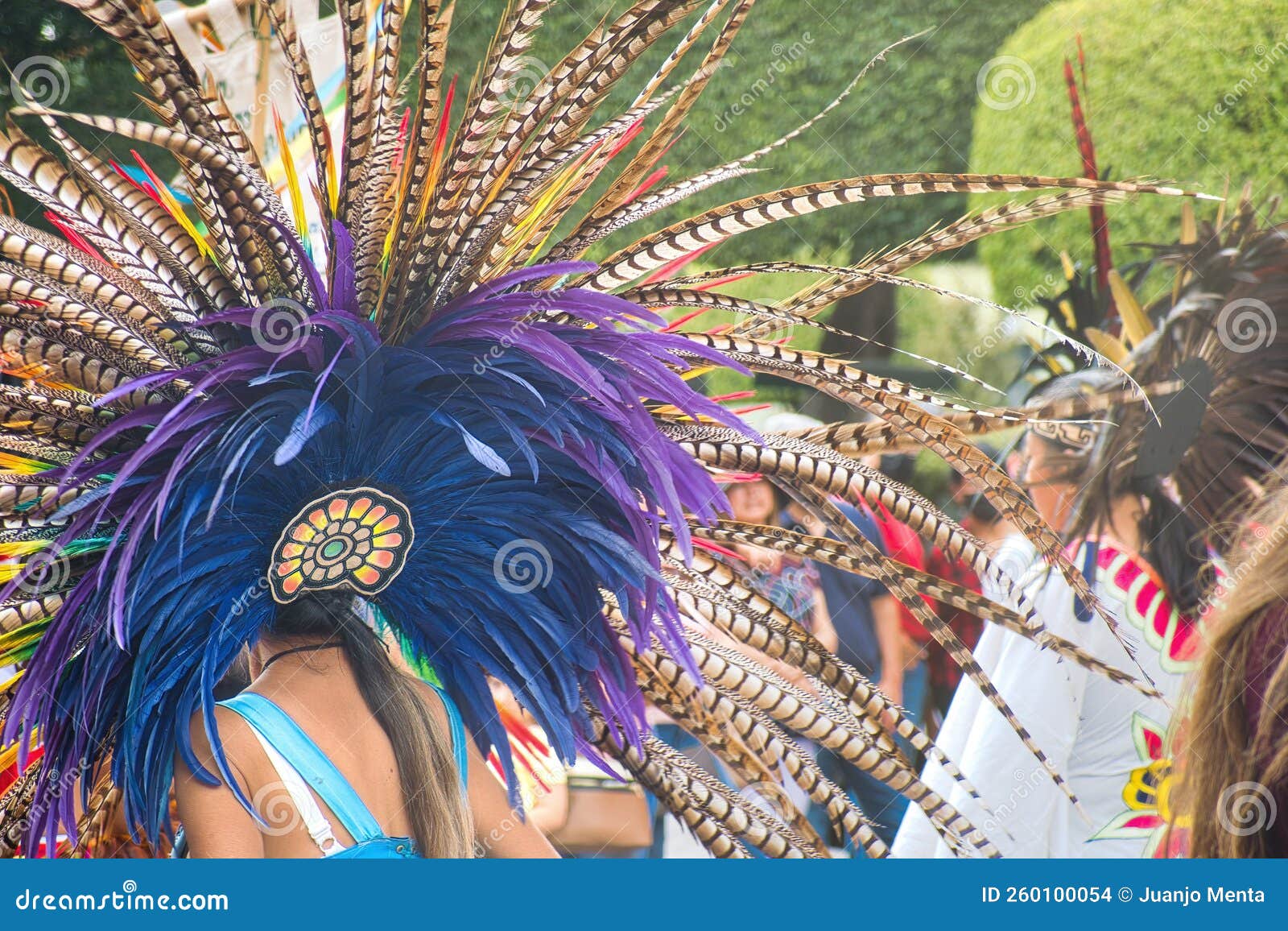 Mexican Dancer Headdress with Colorful Feathers Stock Photo - Image of ...