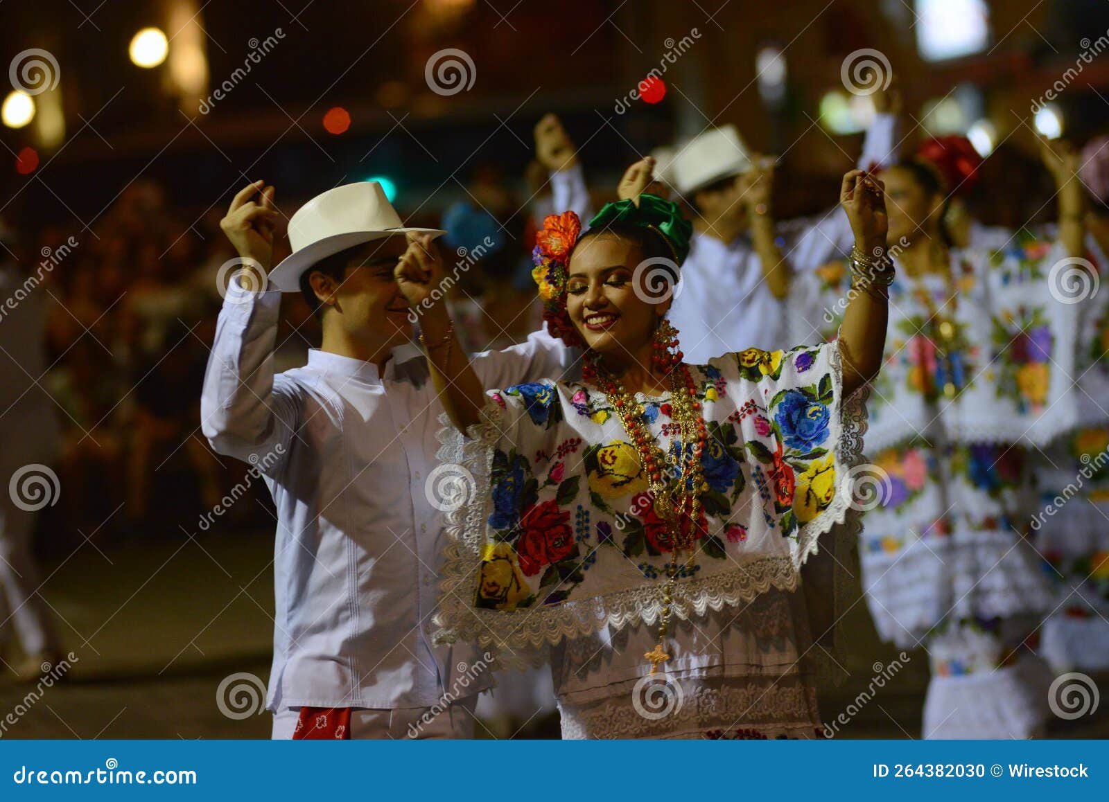 Mexican Dancers Dancing in the Streets of Merida, Mexico. Editorial ...