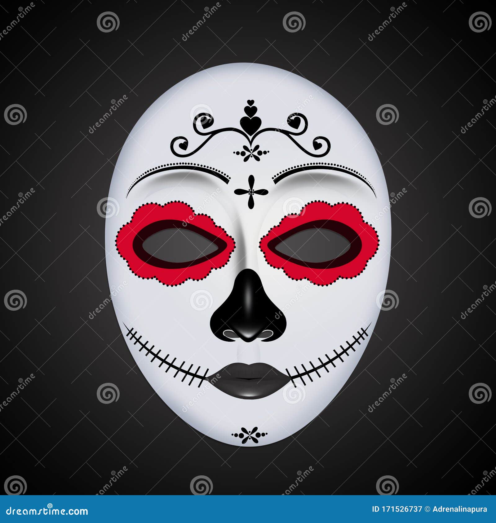 Mexican death mask stock illustration. Illustration of mask - 171526737