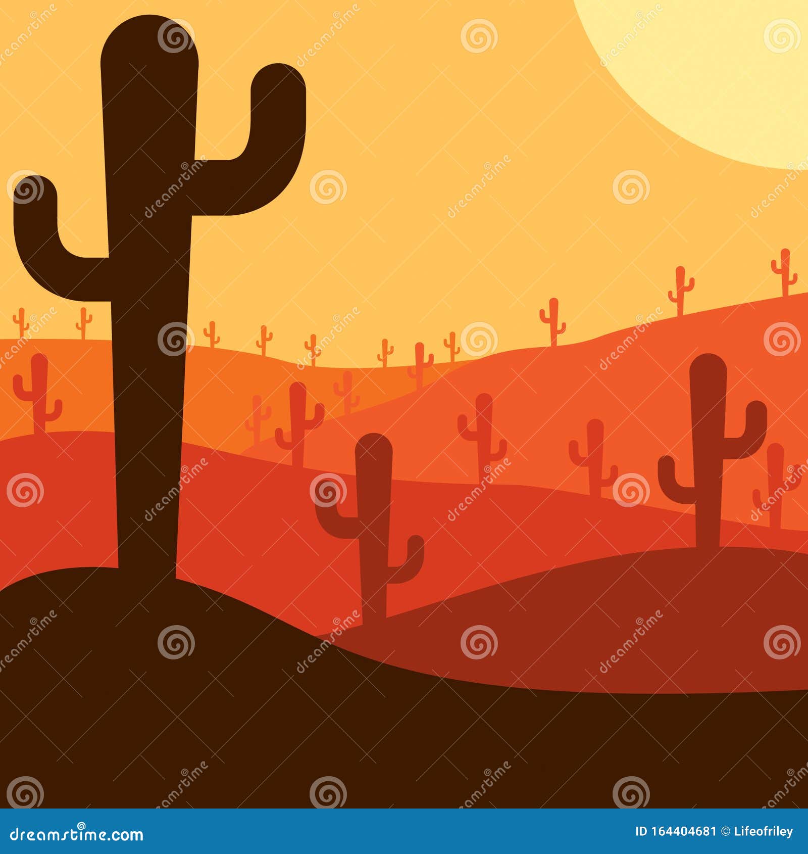 Mexican Desert Cactus Scene Stock Vector - Illustration of collection ...