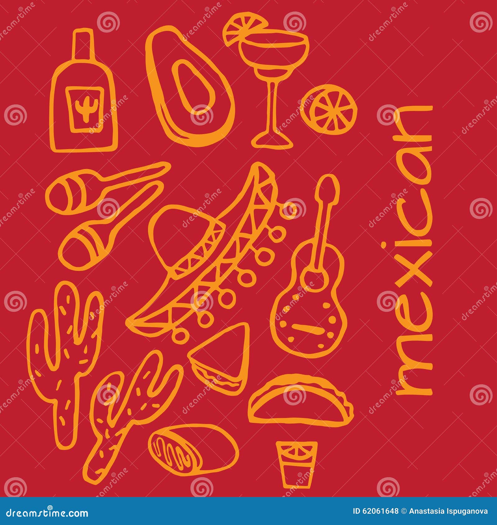 Mexican Elements, Cinco De Mayo Elements, Mexico Fiesta Stock ...