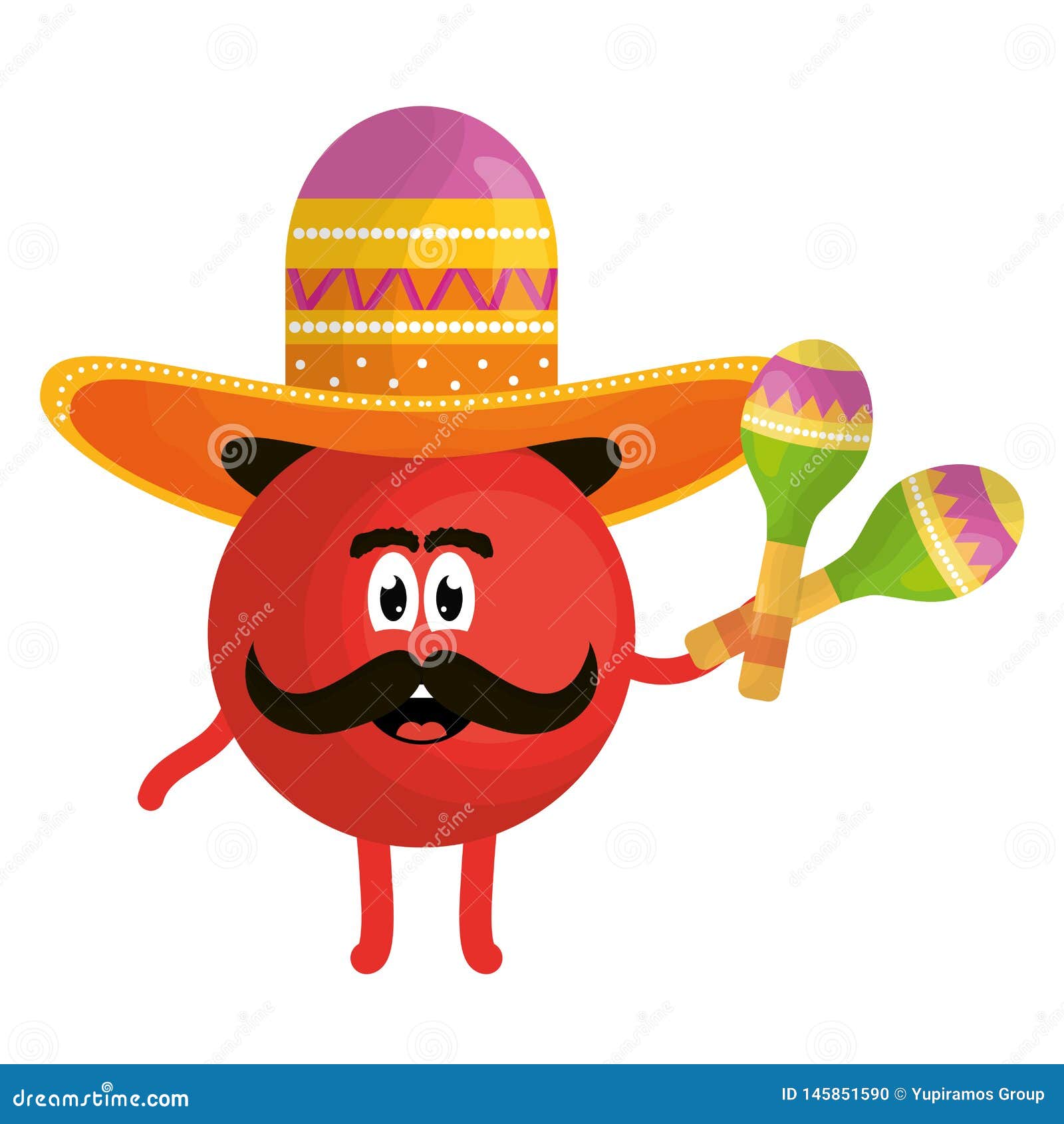 Mexican Emoji with Hat and Maracas Character Stock Vector ...