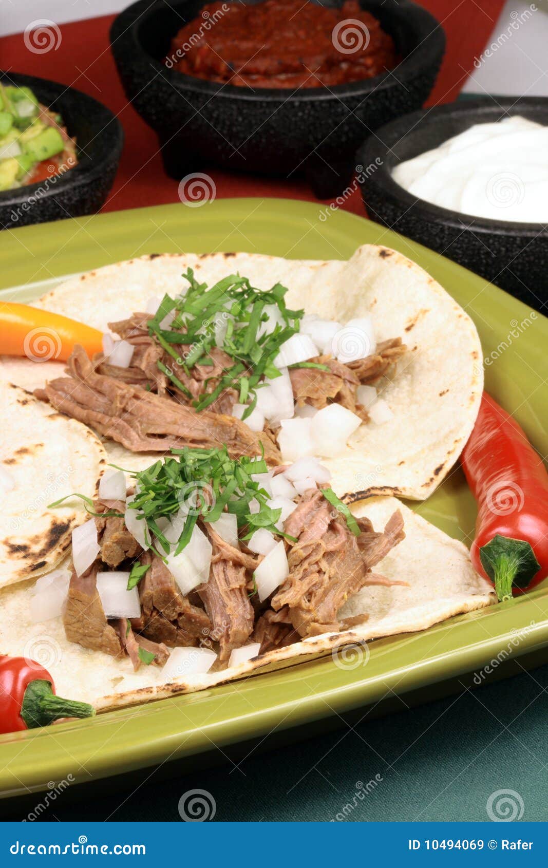 Mexican fiesta meat tacos stock image. Image of meal - 10494069
