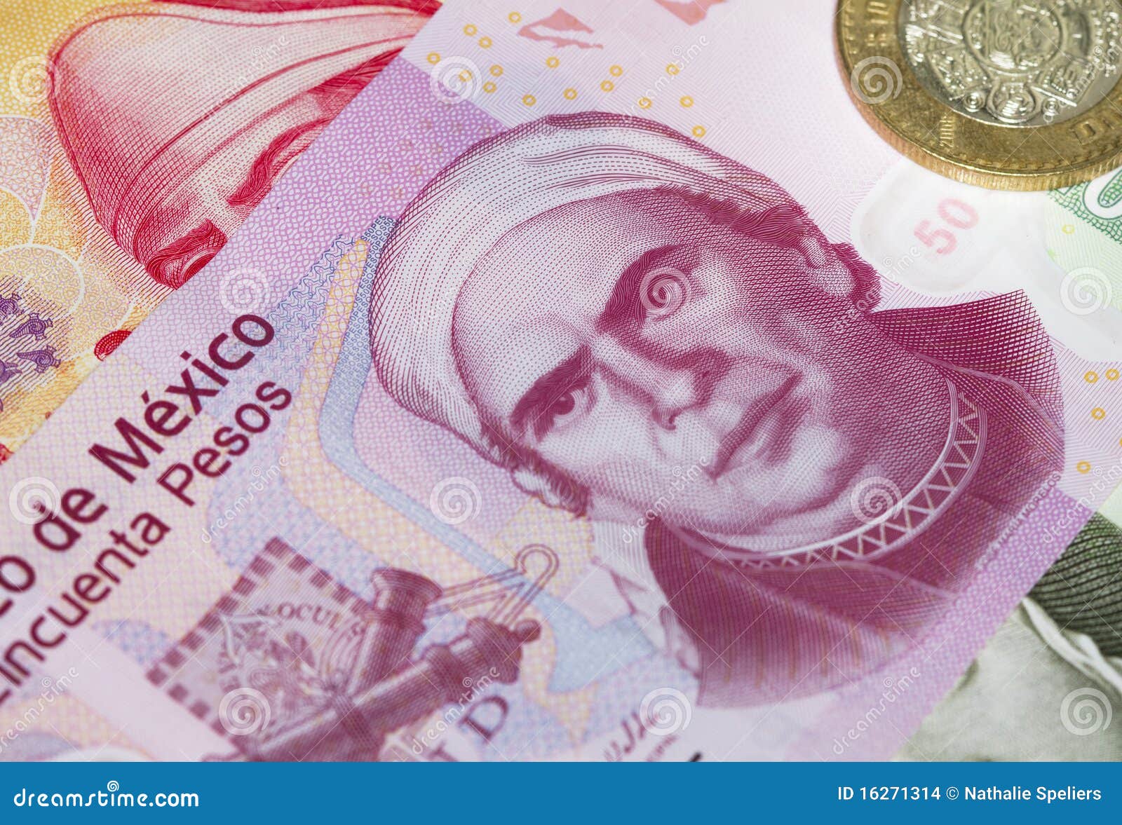 Mexican Fifty Peso Plastic Bill Stock Photo - Image of finance, paper ...