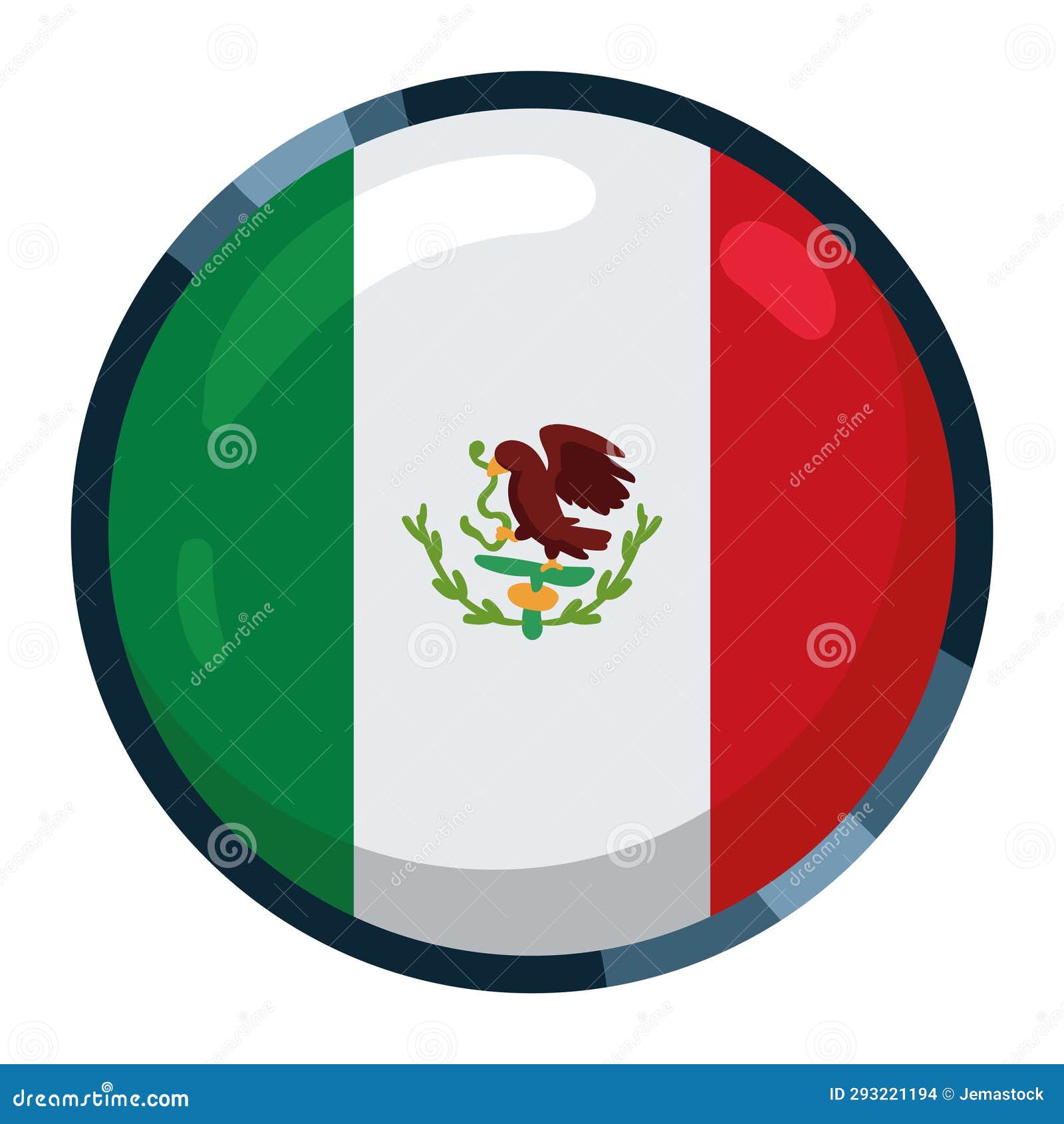 Mexican Flag Button Illustration Stock Vector - Illustration of flag ...