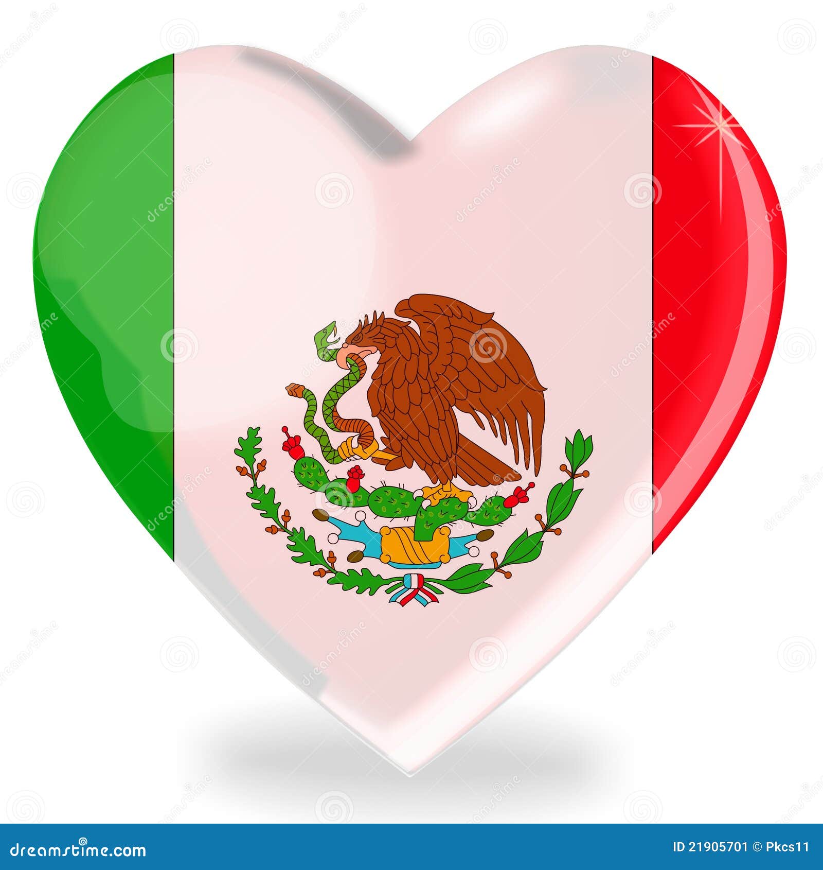 Mexican flag heart shape stock illustration. Illustration of design ...