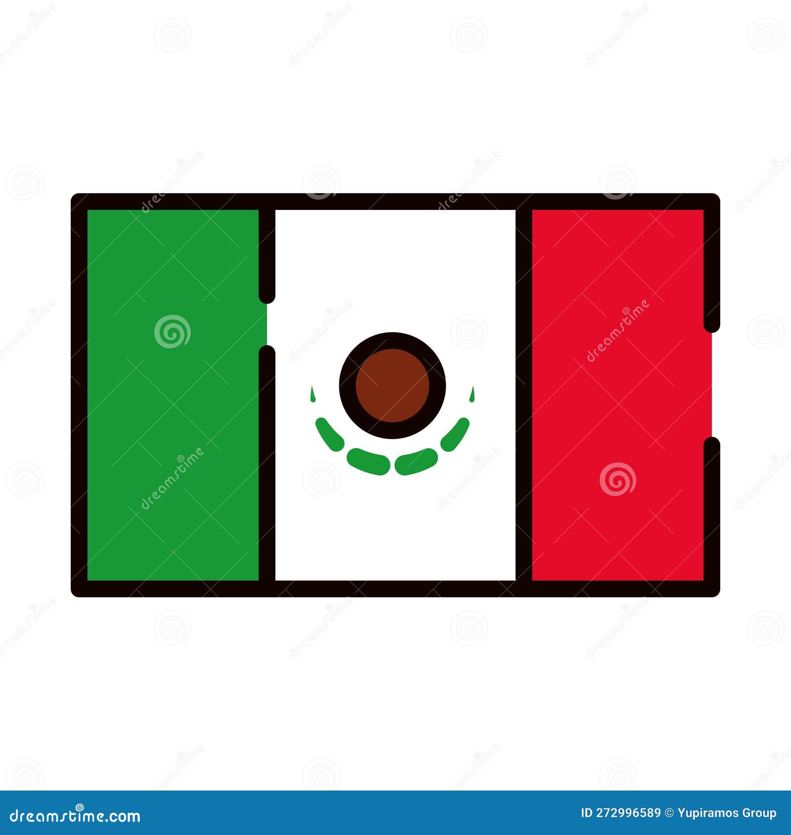 Mexican flag icon stock vector. Illustration of flag - 272996589