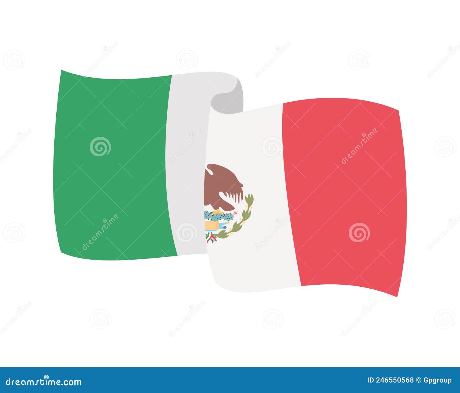 Mexican flag illustration stock vector. Illustration of republic ...