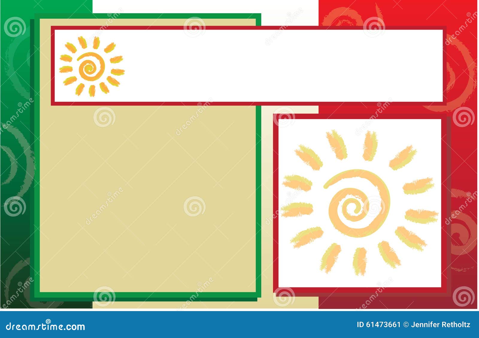 Mexican Flag Postcard Brochure Template Stock Illustration ...