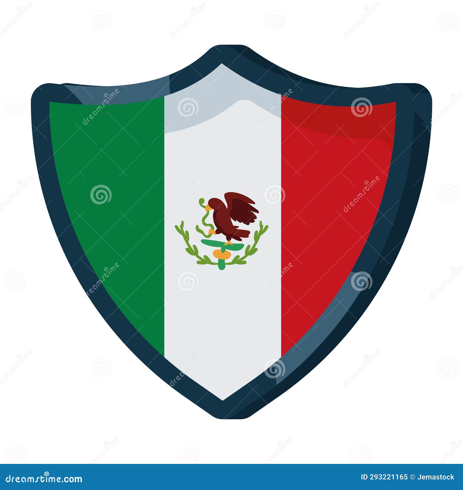 Mexican flag shield stock illustration. Illustration of patriotism ...