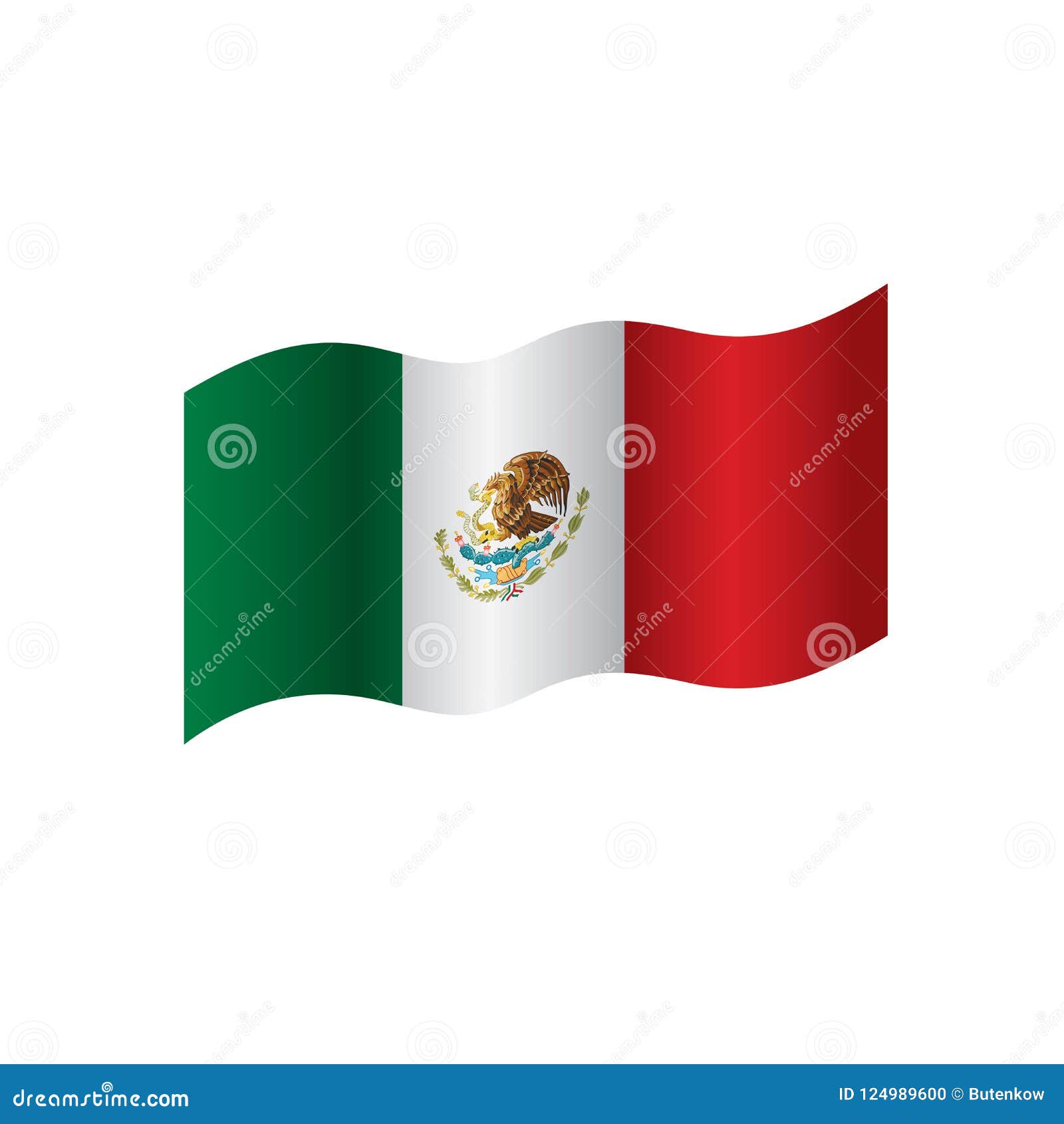 Mexican Flag, Vector Illustration Stock Illustration - Illustration of ...