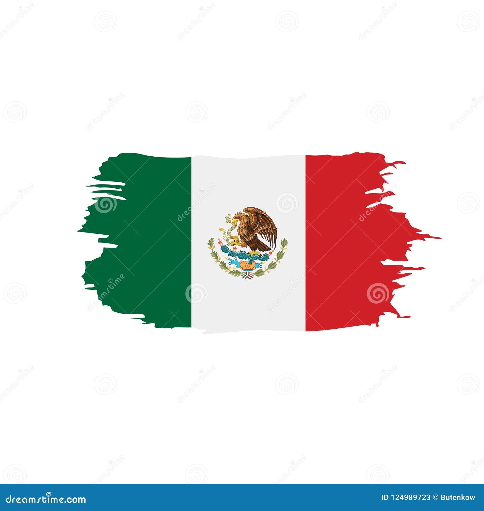 Mexican Flag, Vector Illustration Stock Illustration - Illustration of ...