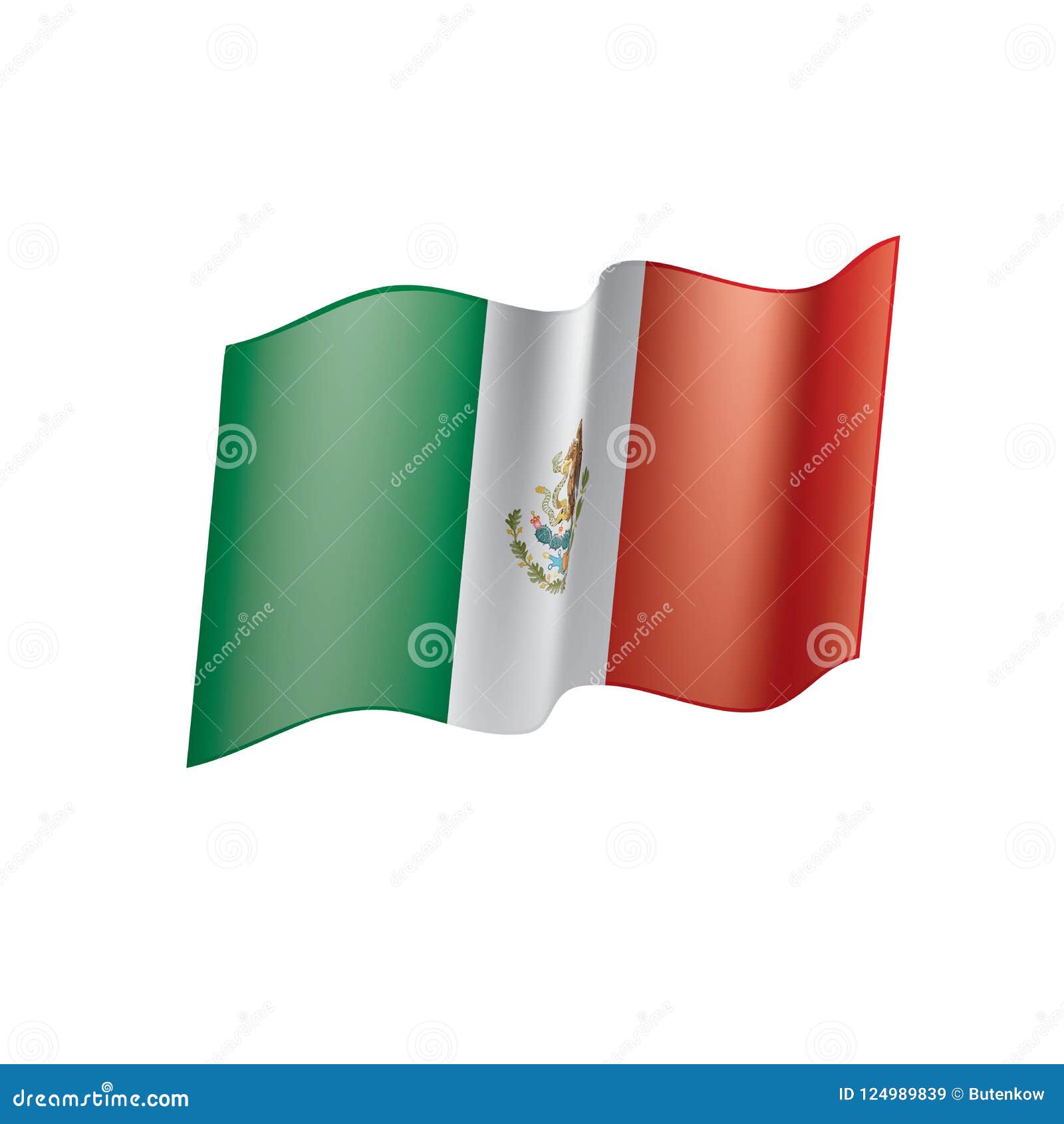 Mexican Flag, Vector Illustration Stock Illustration - Illustration of ...