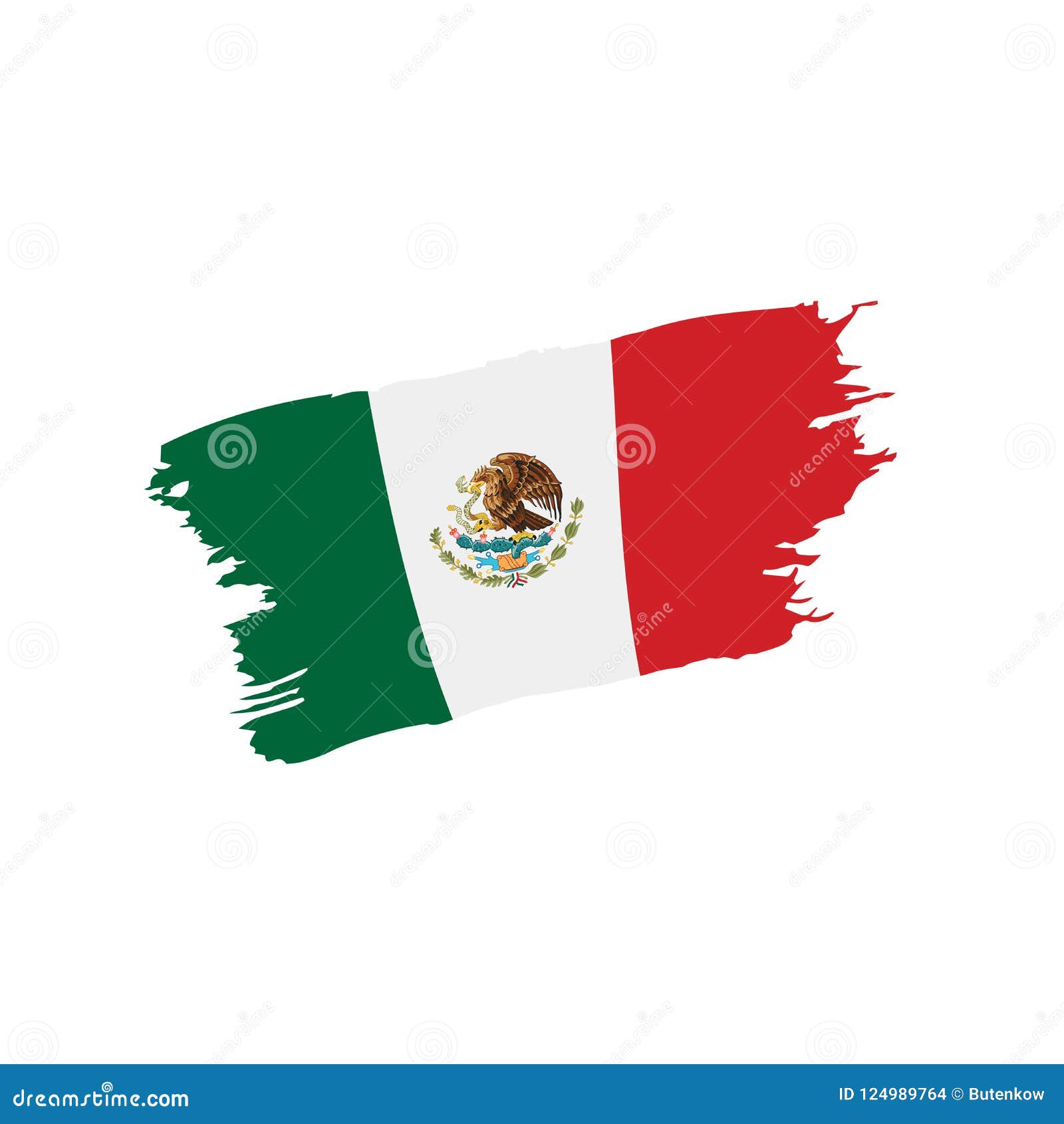 Mexican Flag, Vector Illustration Stock Illustration - Illustration of ...