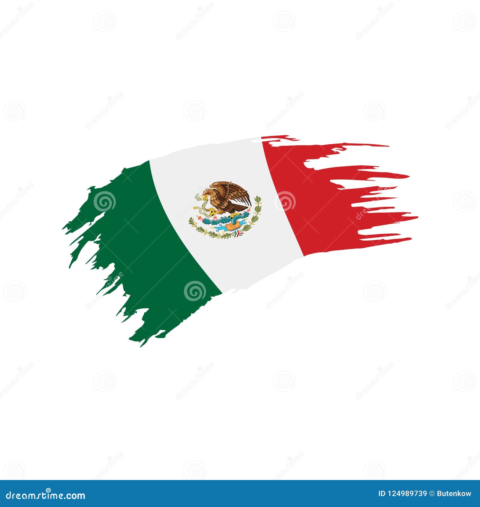 Mexican Flag, Vector Illustration Stock Illustration - Illustration of ...