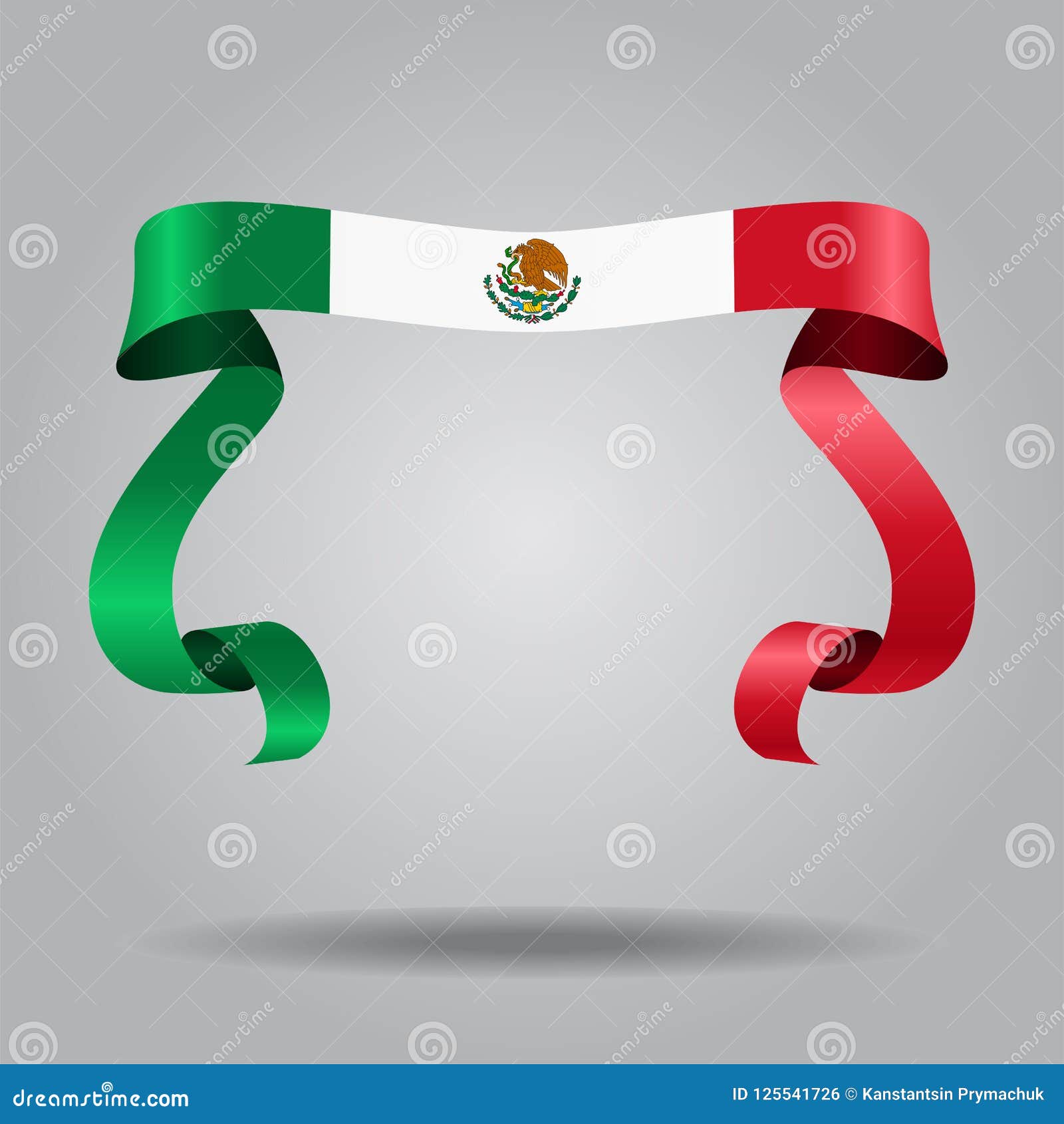 Mexican Flag Wavy Ribbon Background. Vector Illustration. Stock Vector ...