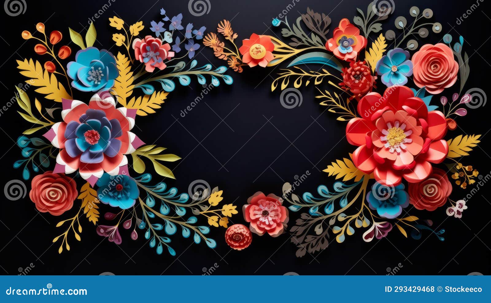 Mexican Folklore-inspired 3d Floral Frame with Dark and Foreboding ...
