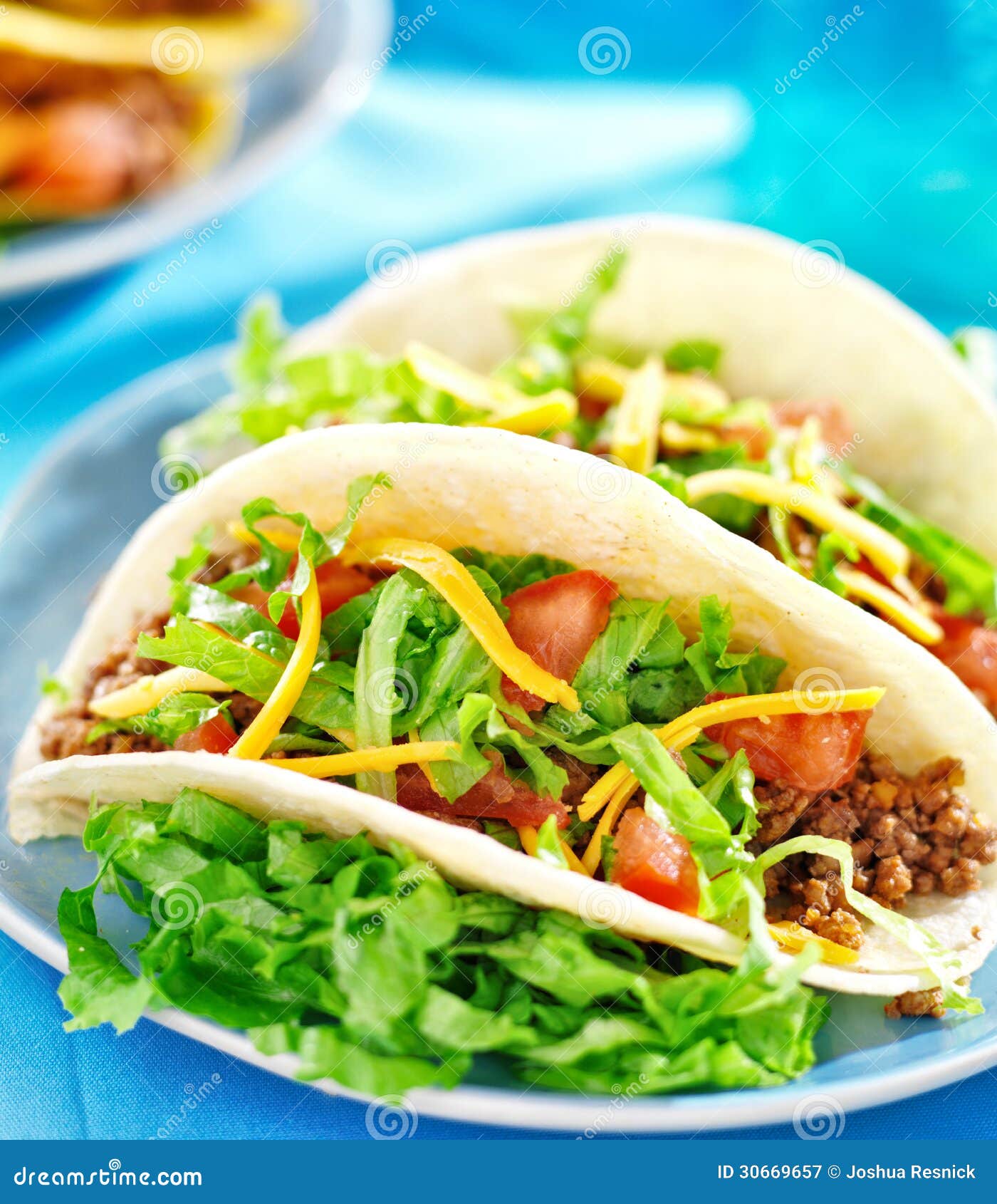Mexican Food - Soft Shell Tacos Stock Image - Image of cheddar, green ...