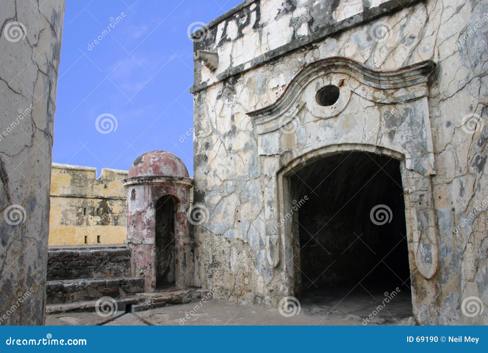 Mexican Fort stock photo. Image of stairs, door, guard, carvings - 69190