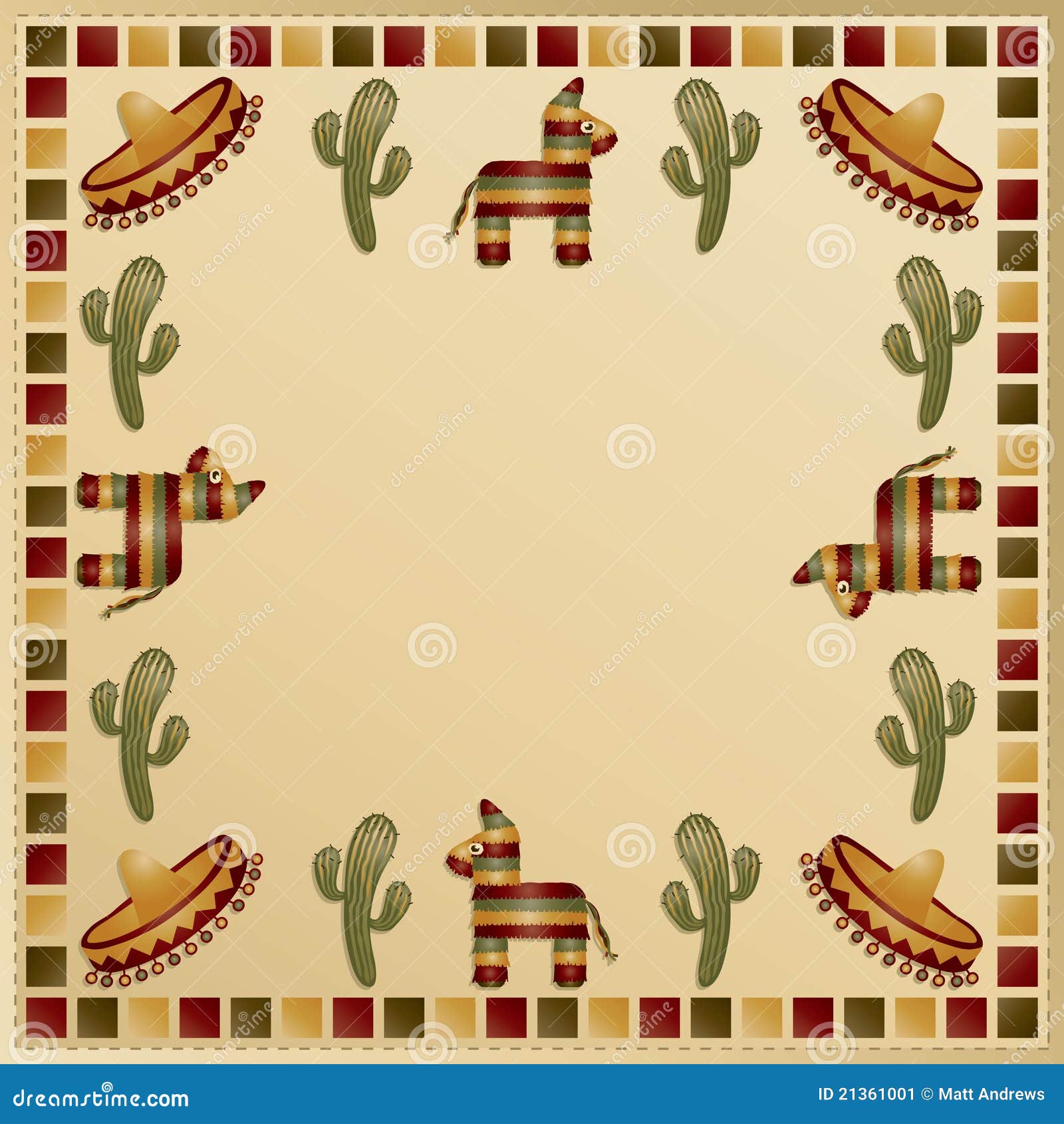 Mexican frame stock vector. Illustration of blank, square - 21361001