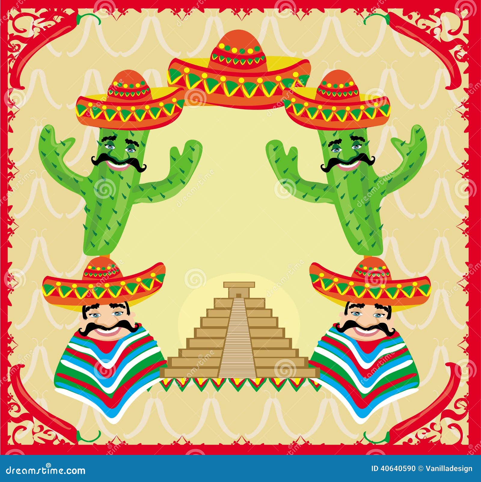 Mexican Frame Cartoon Vector | CartoonDealer.com #8643481