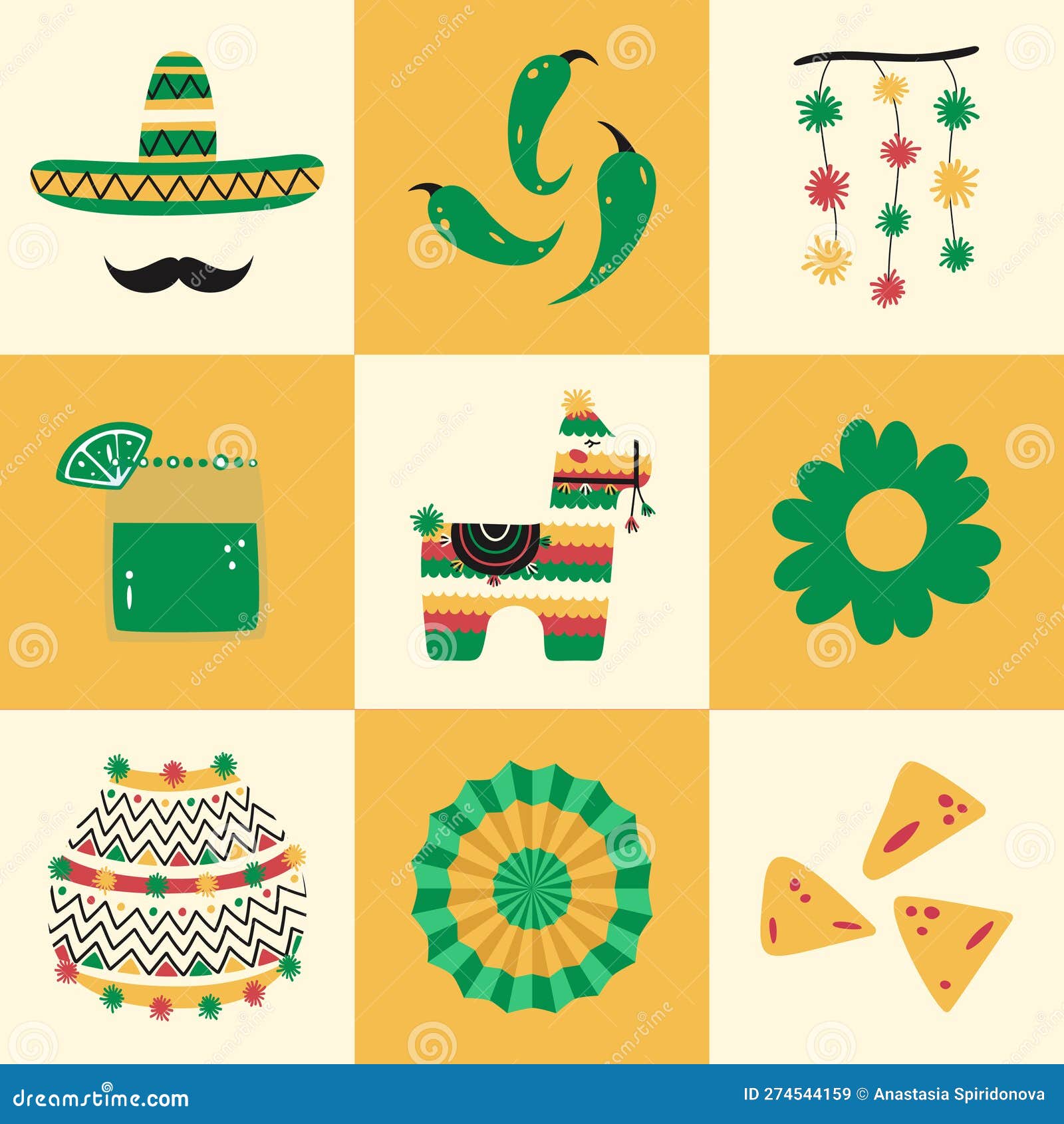 Mexican graphic posters stock vector. Illustration of lama - 274544159