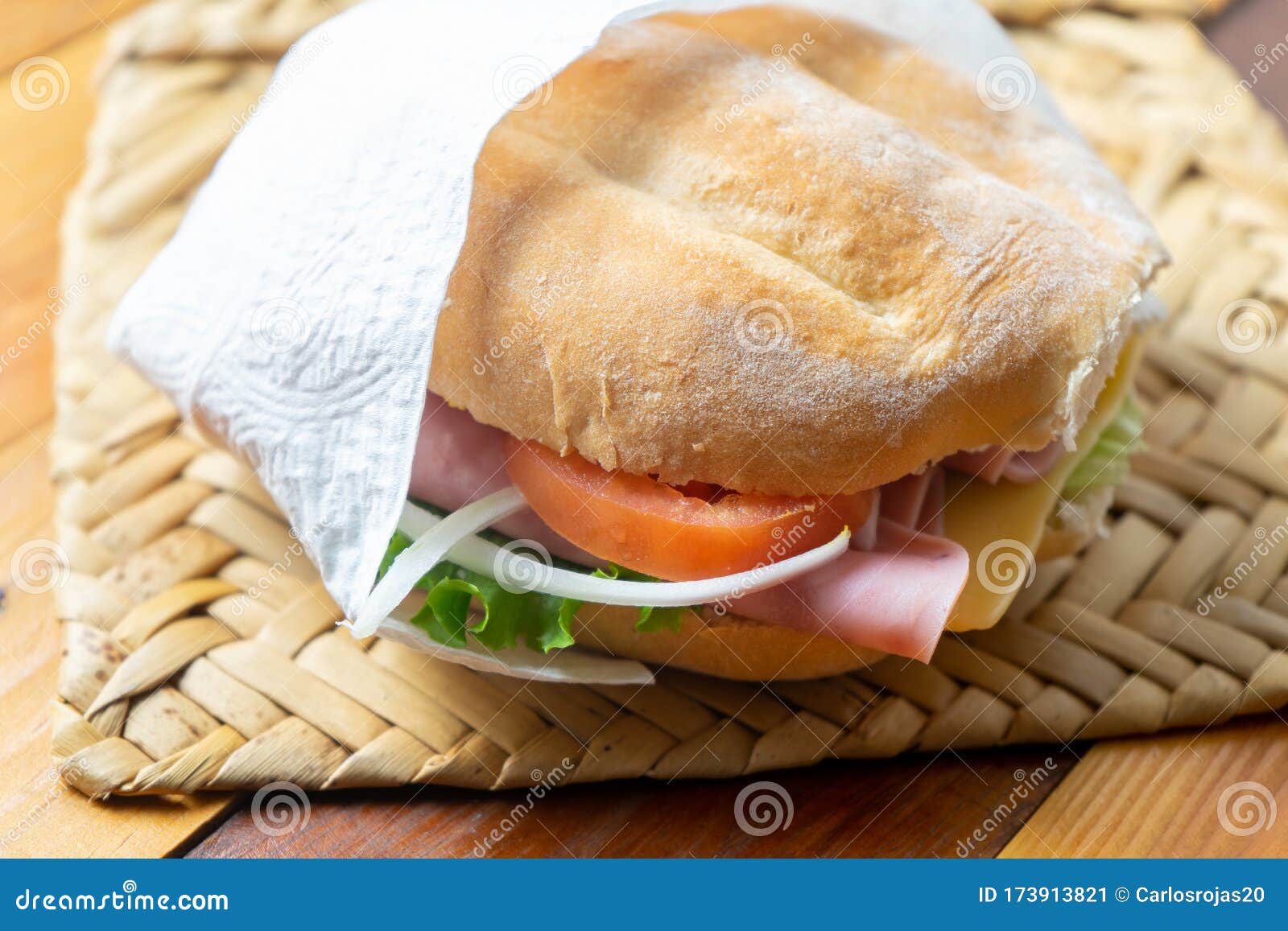 Mexican Ham Sandwich. `Torta` Stock Image - Image of lettuce, mexican ...