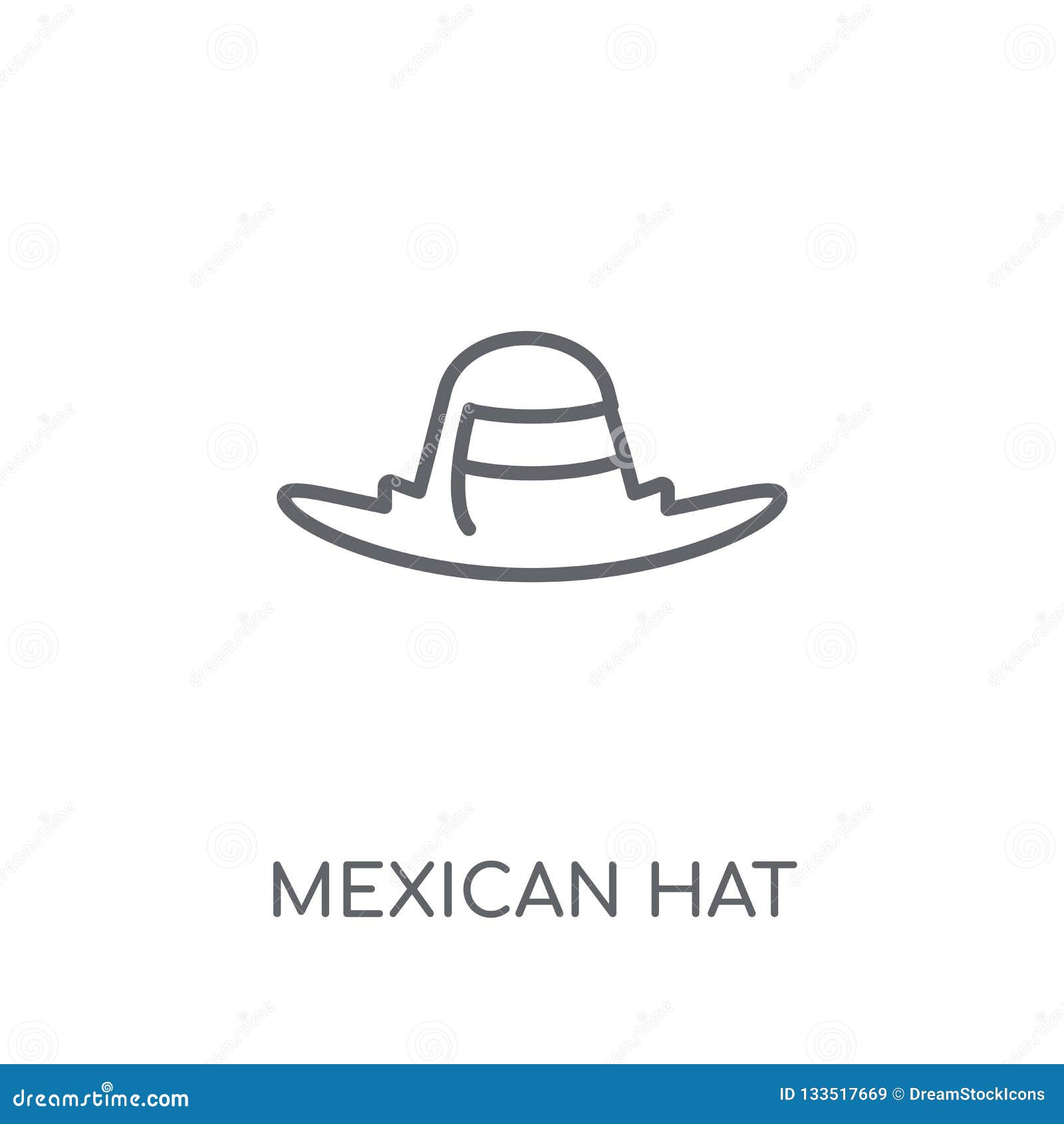 Mexican Hat Linear Icon. Modern Outline Mexican Hat Logo Concept Stock ...