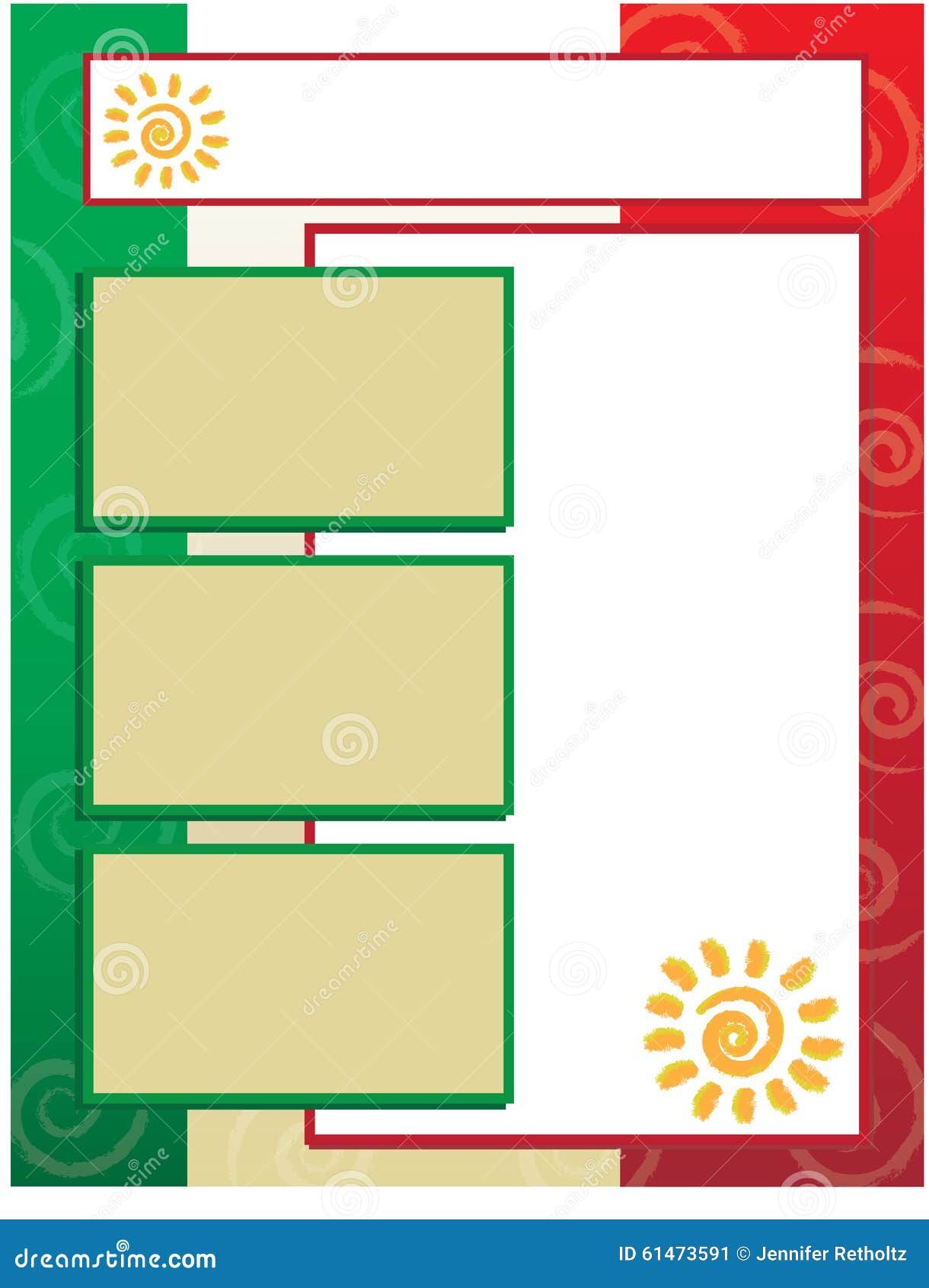 Mexican Hispanic Border Flyer Template Stock Illustration ...