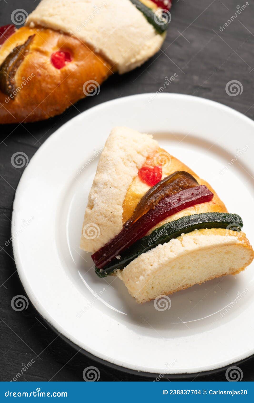 Mexican King Cake Also Called Rosca Stock Photo - Image of crown ...
