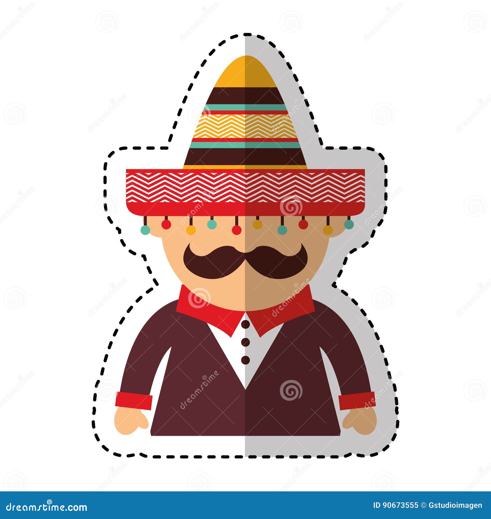Mexican Man Avatar Character Stock Vector - Illustration of icon ...