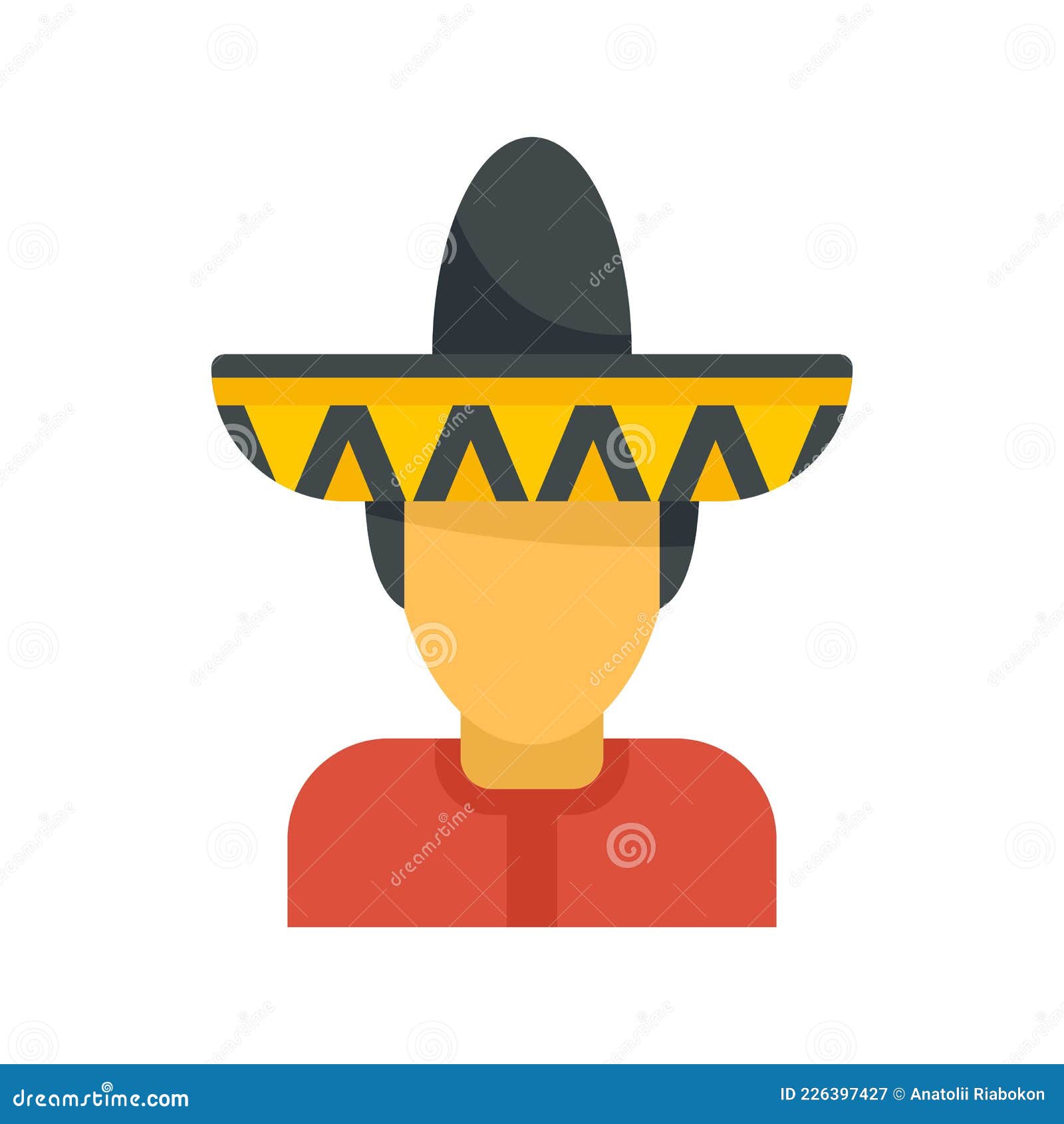 Mexican Man Avatar Icon Flat Isolated Vector Stock Vector ...