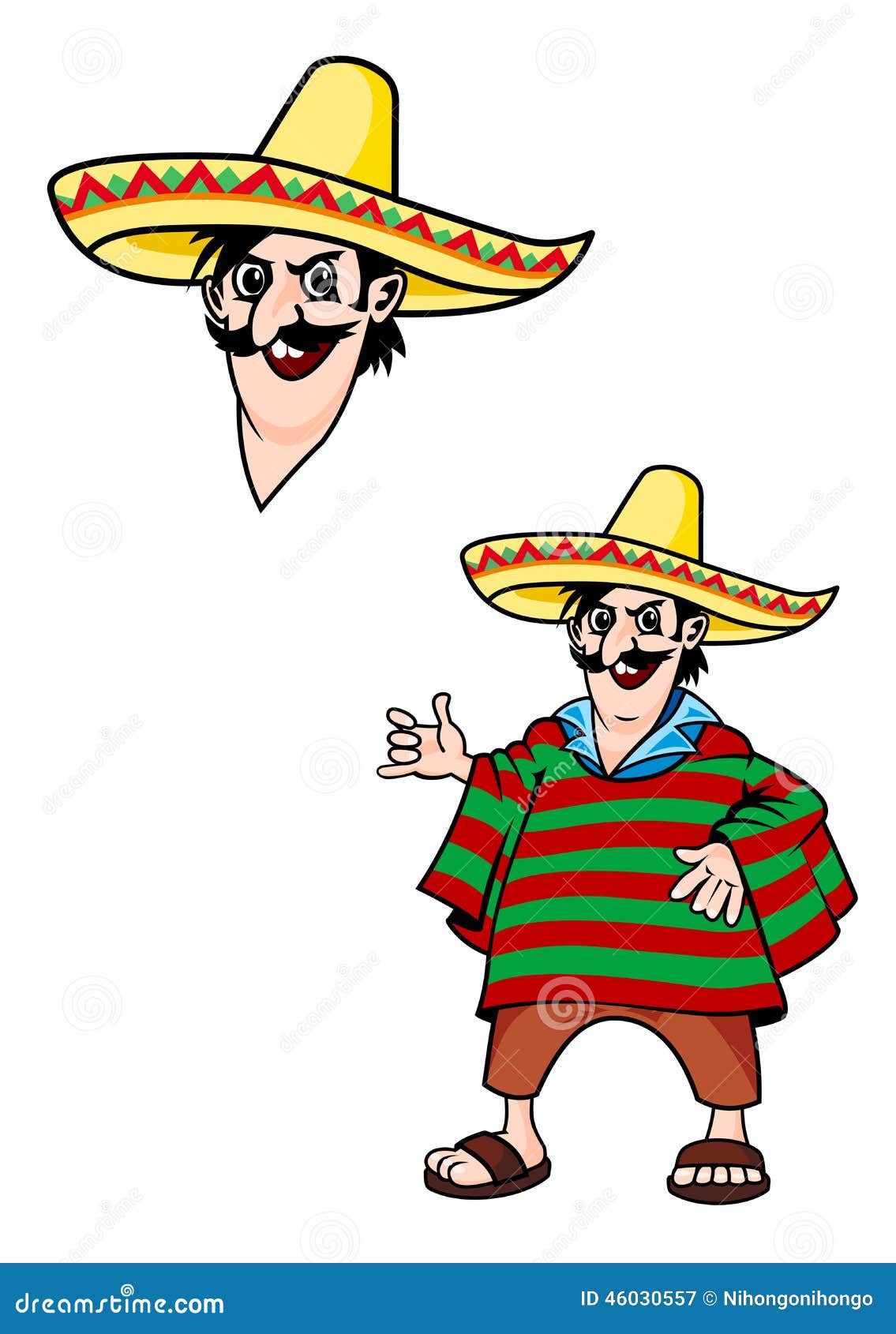 Mexican man stock vector. Illustration of moustache, colour - 46030557