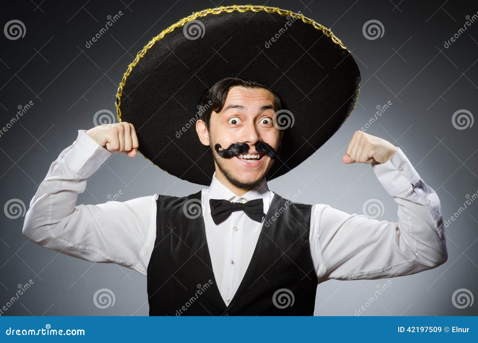 Mexican man in funny stock image. Image of humorous, mustache - 42197509
