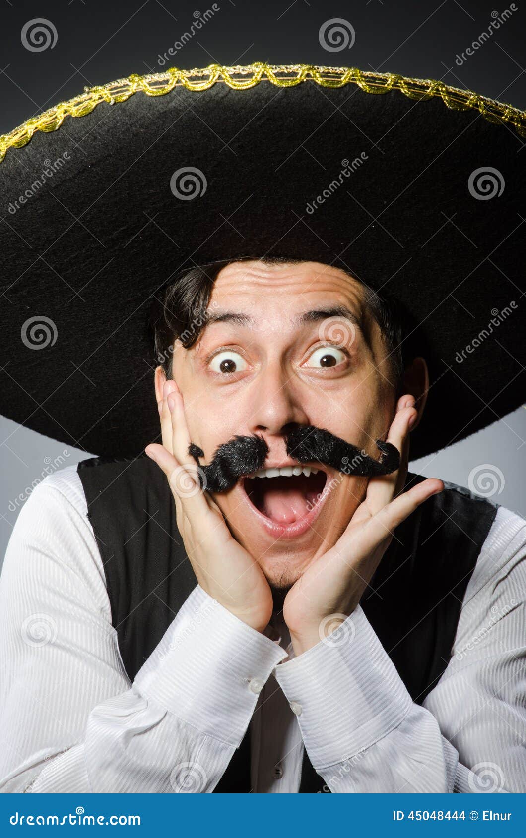 Mexican man in funny stock photo. Image of person, face - 45048444