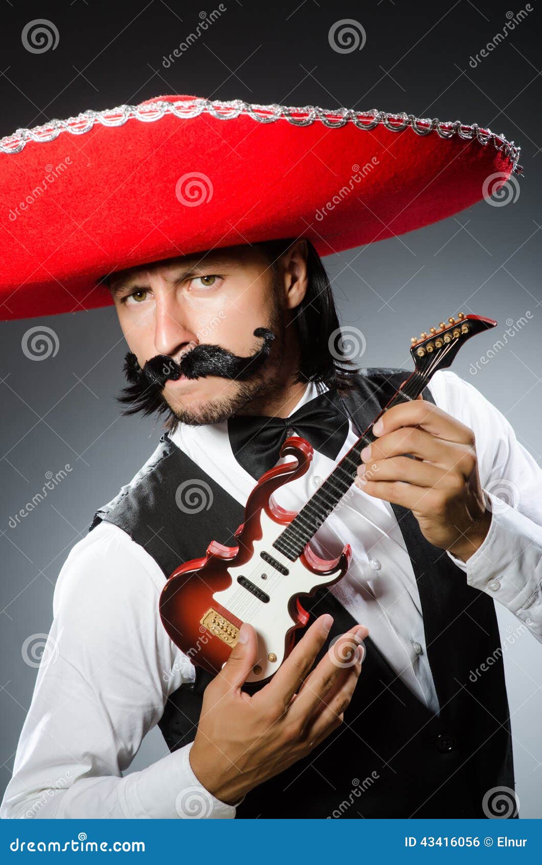 Mexican man with guitar stock photo. Image of male, musical - 43416056