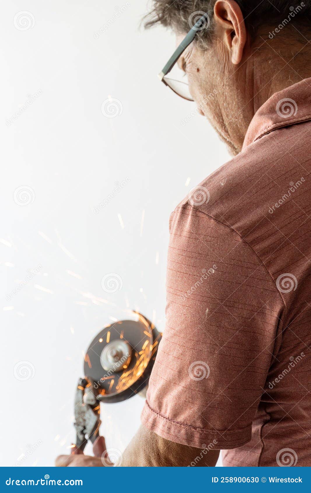 Mexican Man Using an Angle Grinder Stock Photo - Image of engineering ...